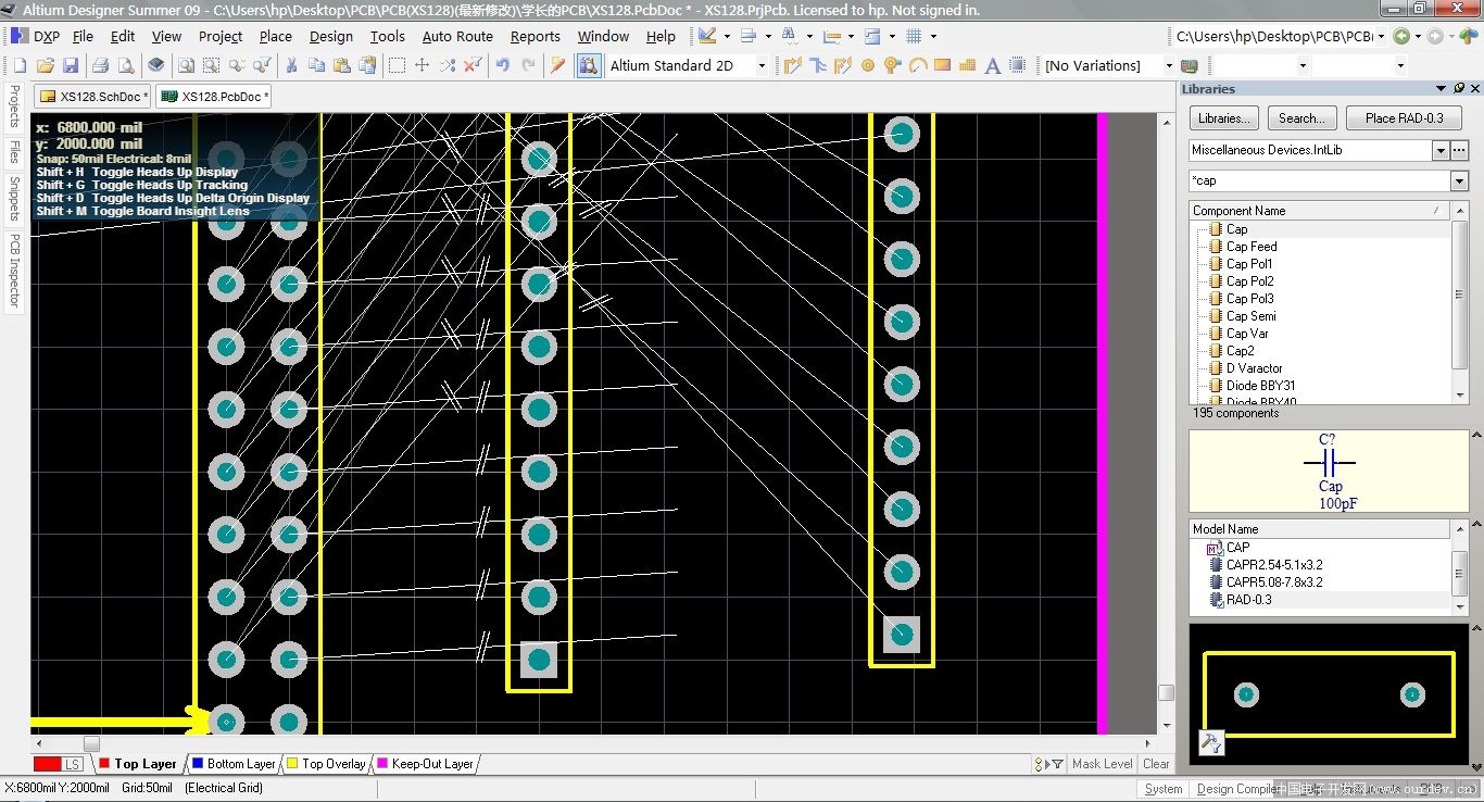 Altium 09 PCB更新之后有飞线上有双斜杠 (amobbs.com 阿莫电子技术论坛)